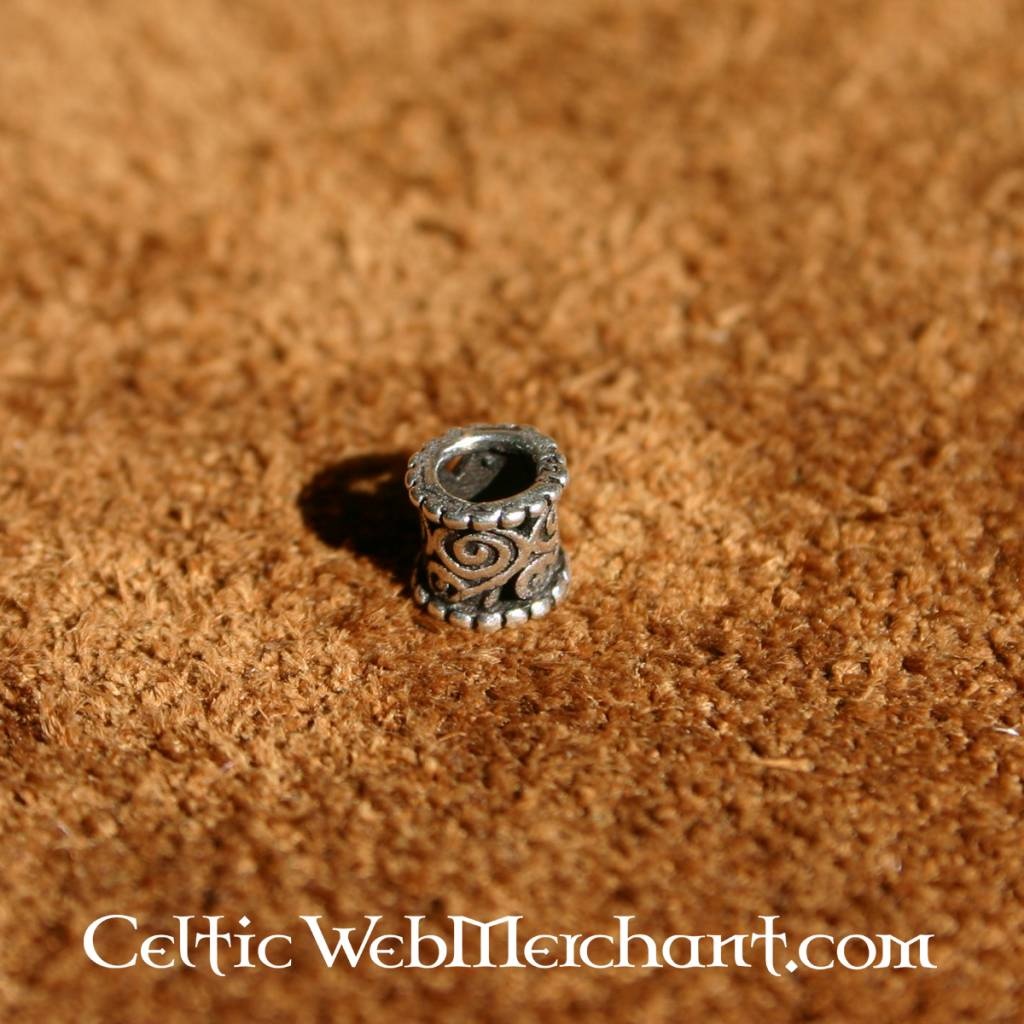 Medieval hair & beard bead silver - CelticWebMerchant.co.uk