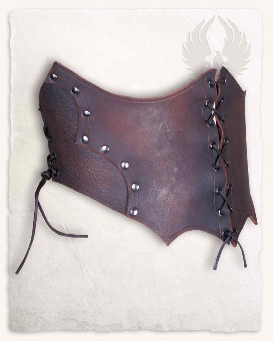 Corset Maren, brown leather - CelticWebMerchant.co.uk