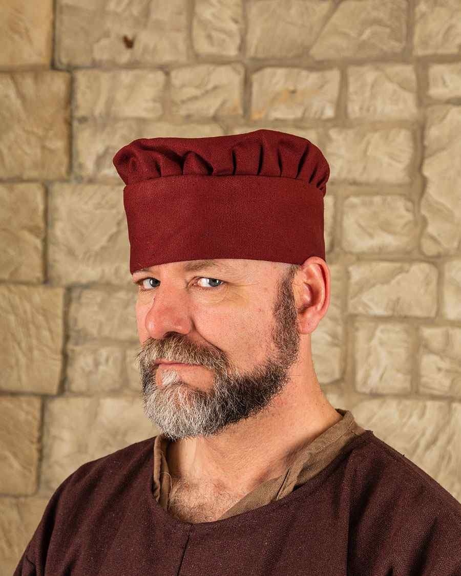 Medieval hat Armin, burgundy - CelticWebMerchant.co.uk