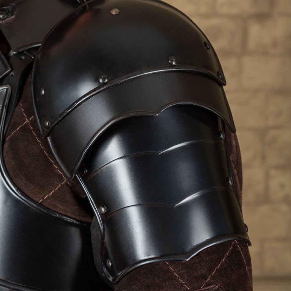 Pauldrons Markward, black - CelticWebMerchant.co.uk