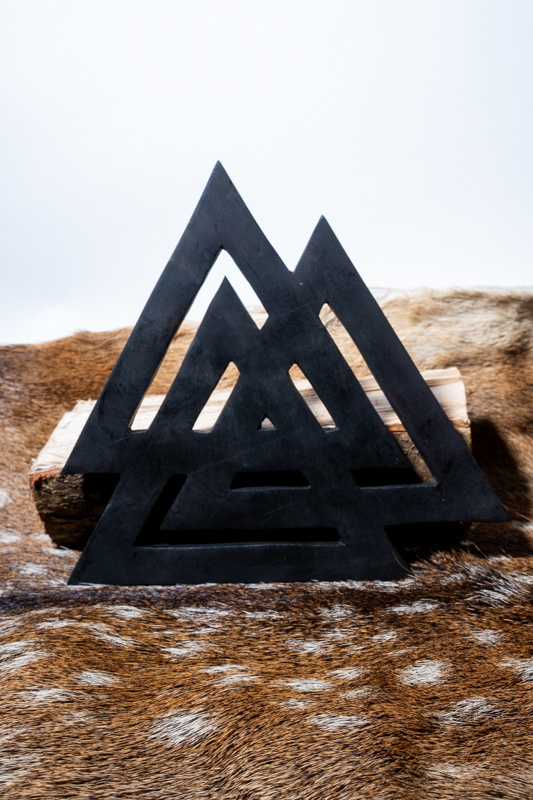 Woodcarving Valknut, black - CelticWebMerchant.co.uk