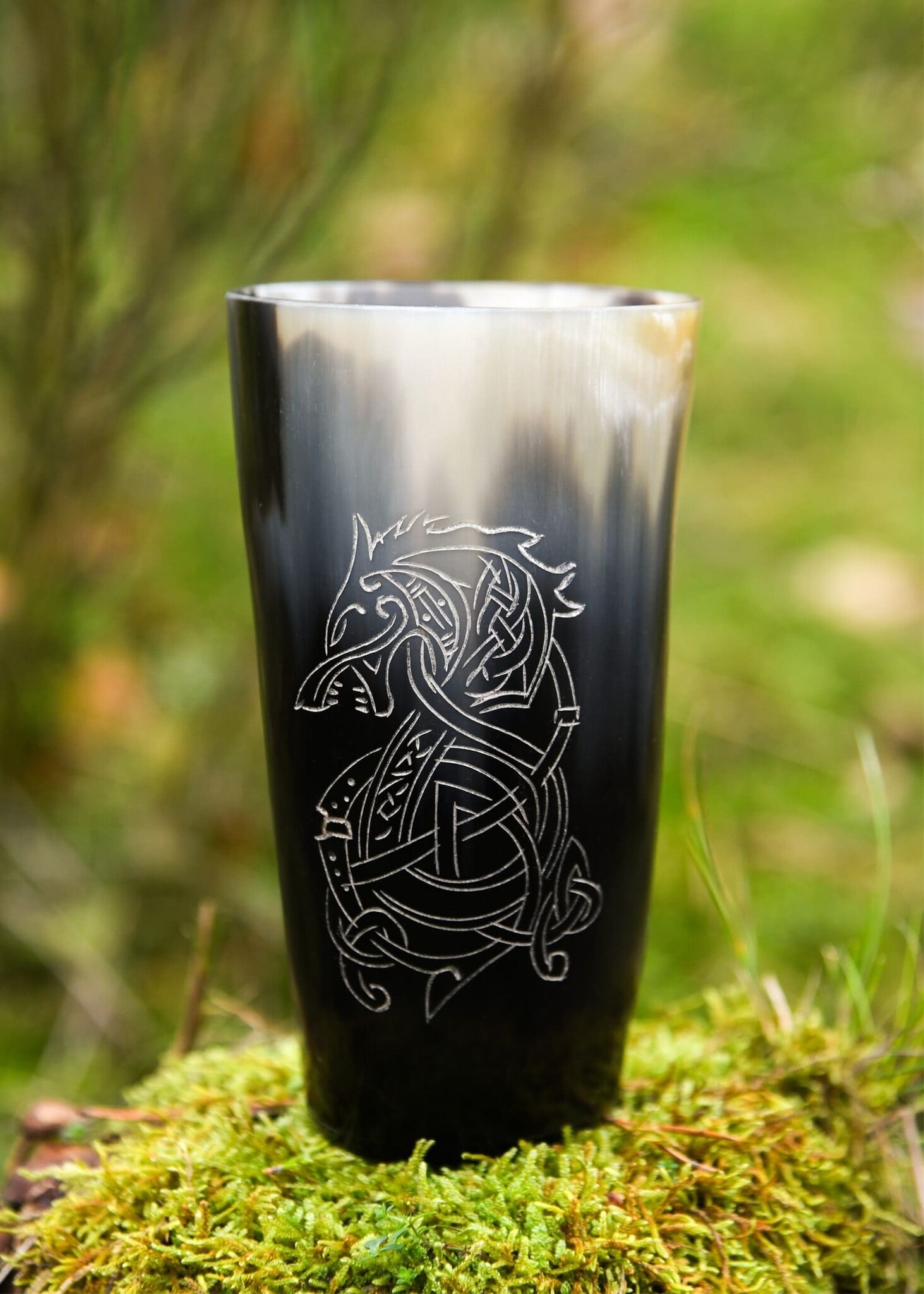 Horn drinking cup Fenrir wolf - CelticWebMerchant.co.uk
