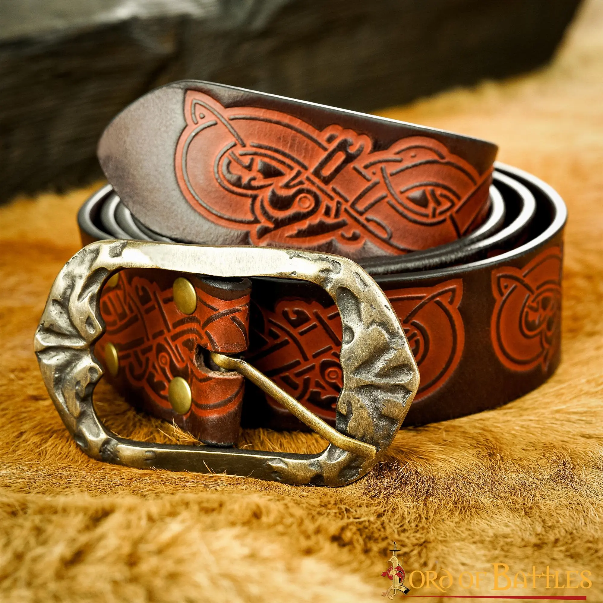 Viking belt with dragons - CelticWebMerchant.co.uk