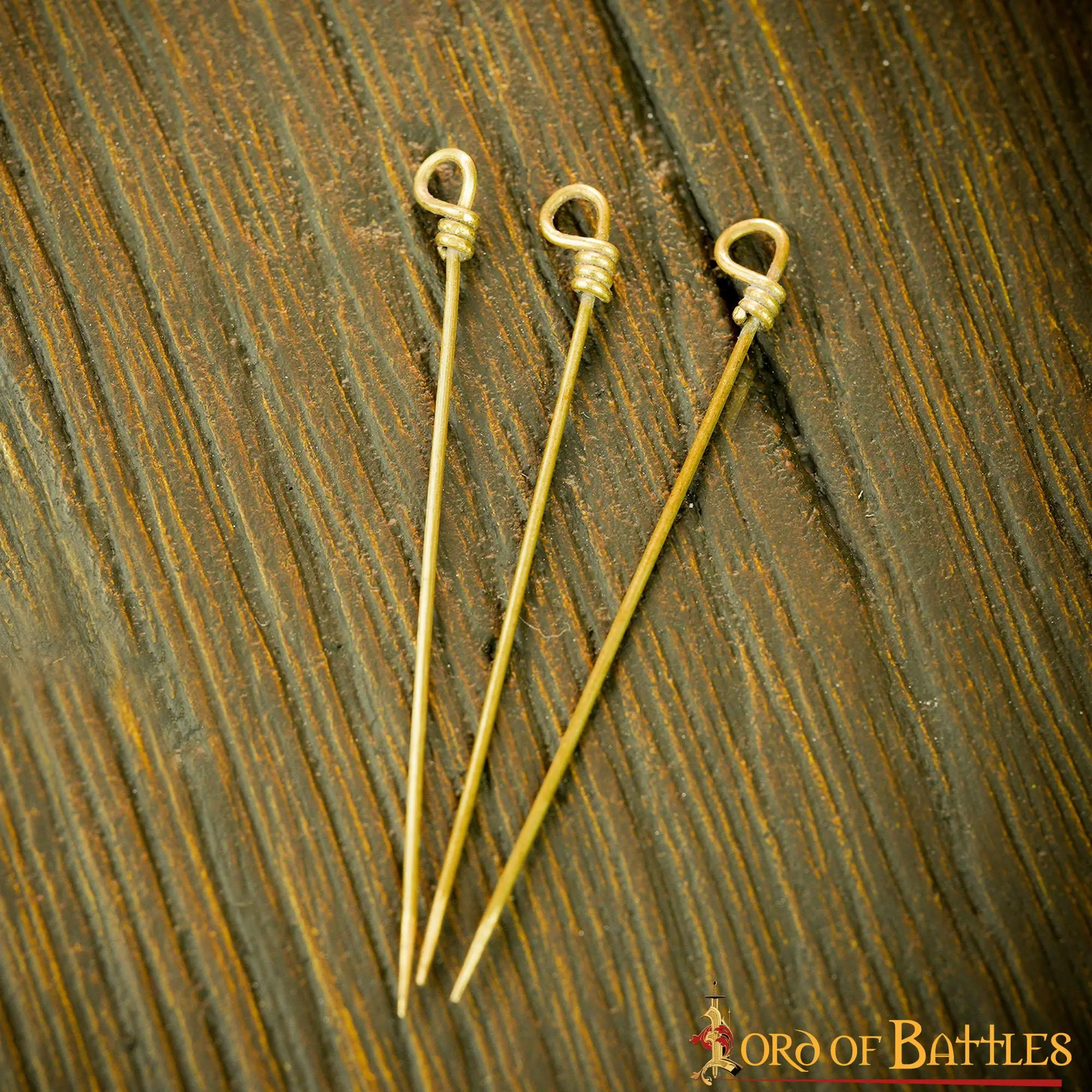 Brass pins, set of six - CelticWebMerchant.co.uk