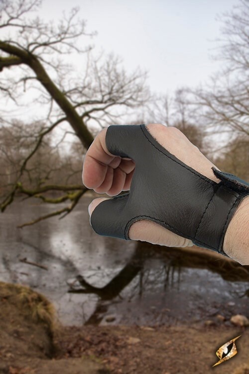 Bow glove left handed archer, black - CelticWebMerchant.co.uk