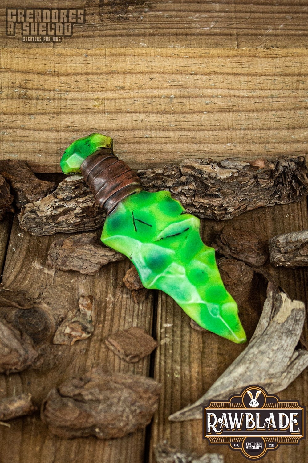 Rawblade Crystal Dagger - Green - CelticWebMerchant.co.uk