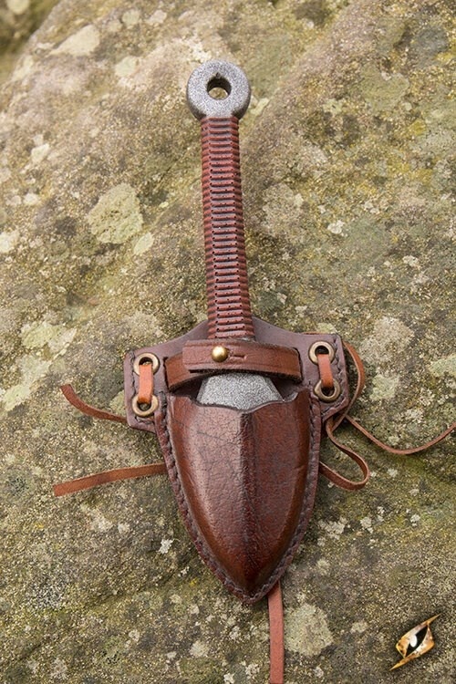 LARP kunai knife with holder, brown - CelticWebMerchant.co.uk