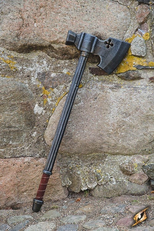 LARP battle axe with cross - CelticWebMerchant.co.uk