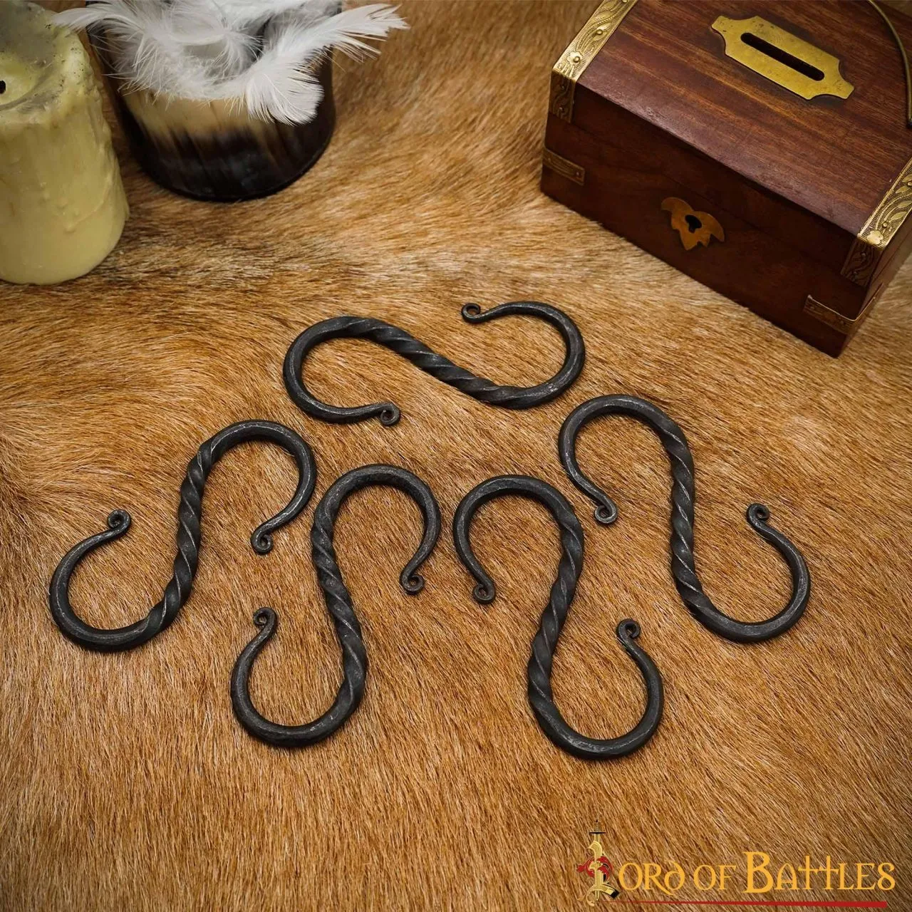 Hand-forged S-hooks set of 5 pieces - CelticWebMerchant.co.uk