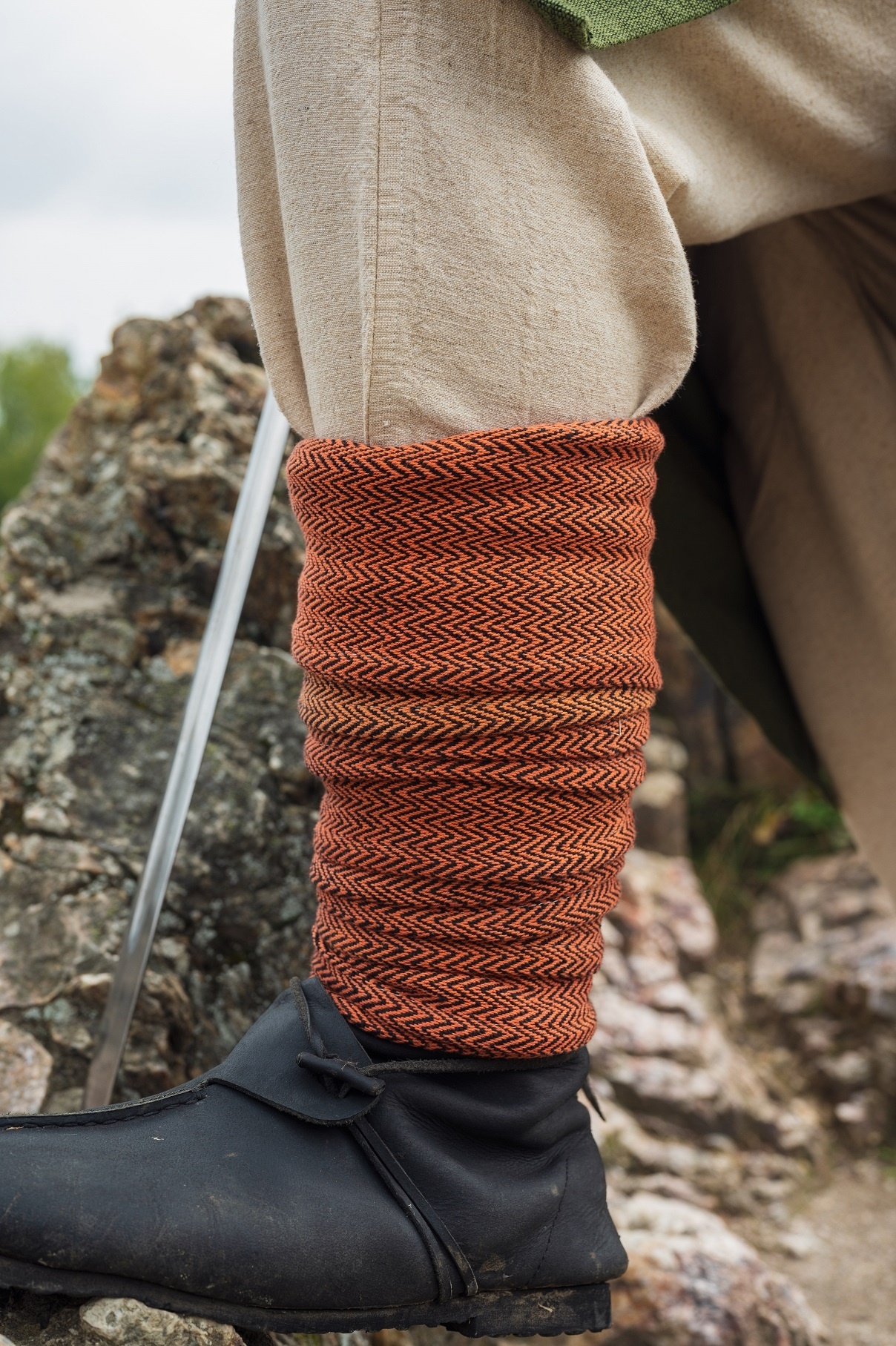 Viking winingas herringbone motif Frode, orange - CelticWebMerchant.co.uk