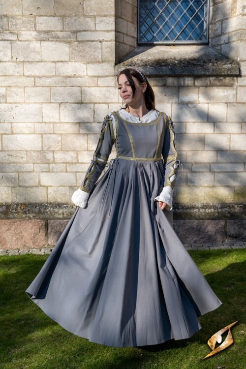 Renaissance dress Lucrezia, gray - CelticWebMerchant.co.uk