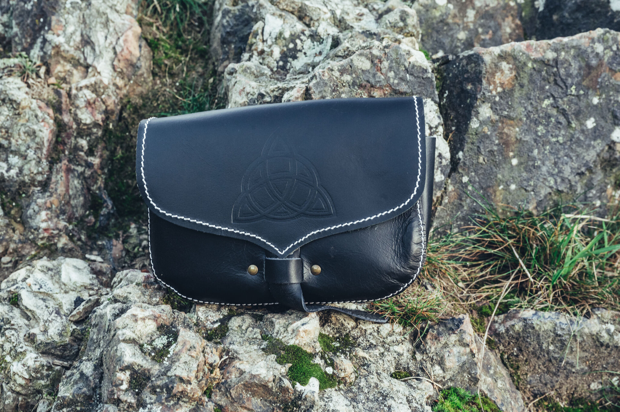 Celtic bag triquetra, black - CelticWebMerchant.co.uk