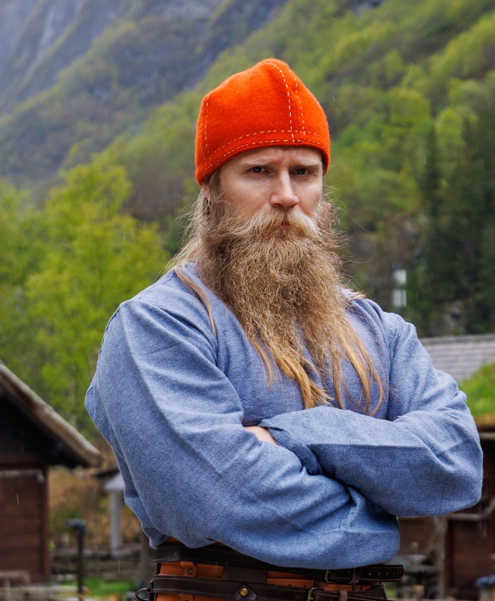 Viking cap Borka, orange - CelticWebMerchant.co.uk