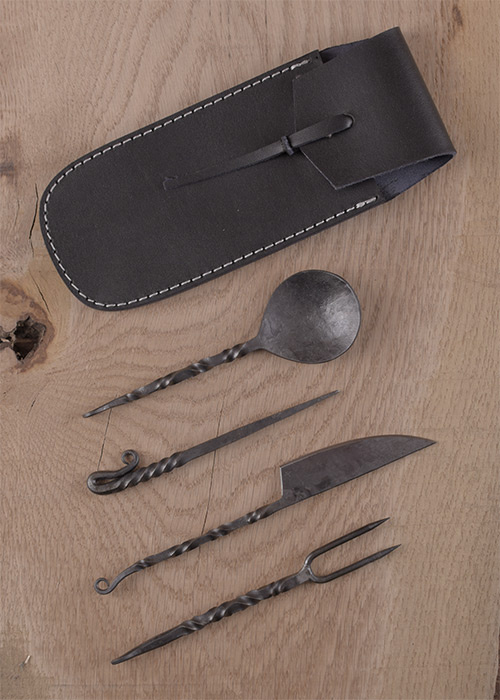 Medieval cutlery set with leather pouch - CelticWebMerchant.co.uk