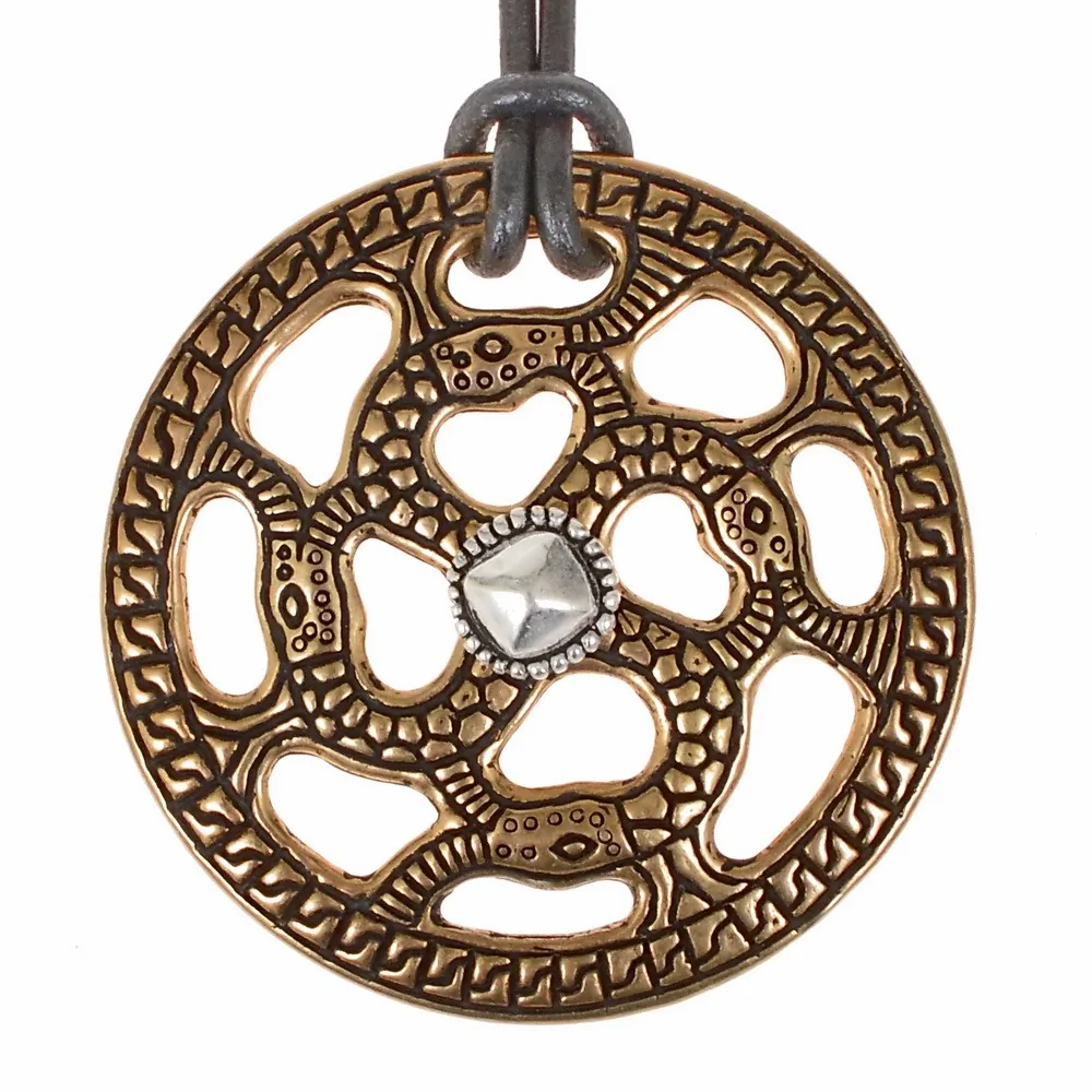 Merovingian disc pendant with sun cross - CelticWebMerchant.co.uk