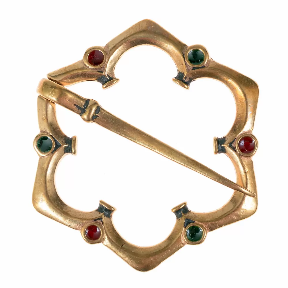 Medieval fibula with glass inlay - CelticWebMerchant.co.uk