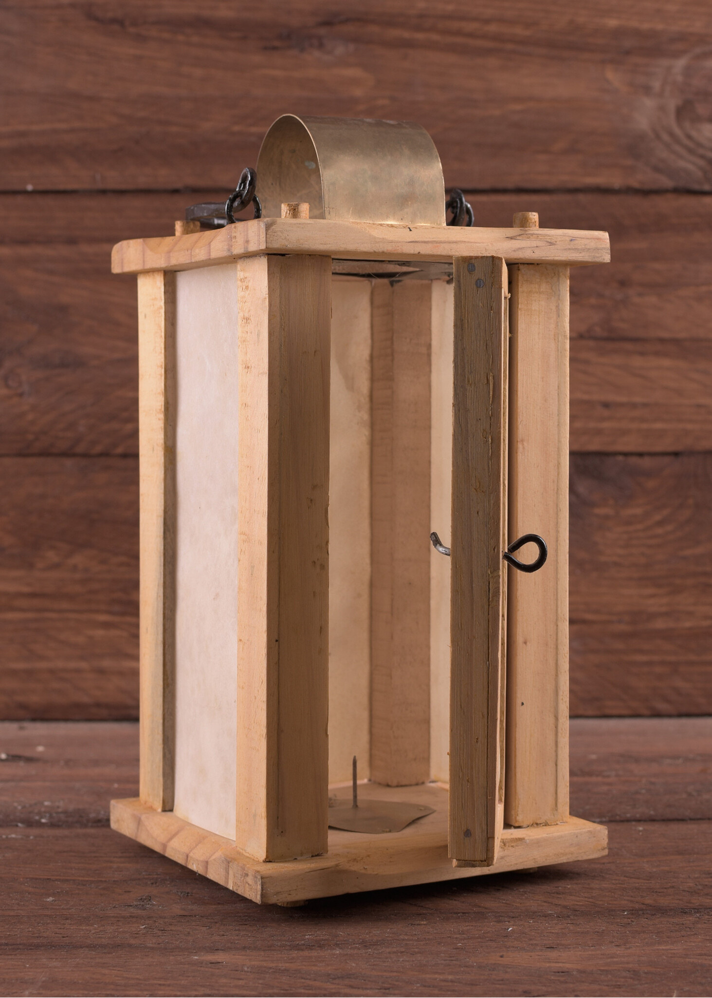 Wooden lantern with parchment windows - CelticWebMerchant.co.uk