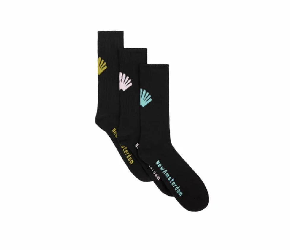 New Amsterdam Surf Association Logo Socks 3-Pack Black - Baretta Den ...