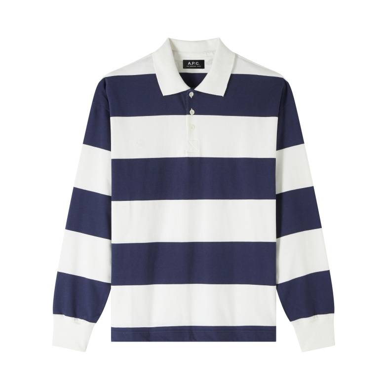 A.P.C. Paris Riley Polo Dark Navy Stripe - Baretta Den Haag - Denim ...