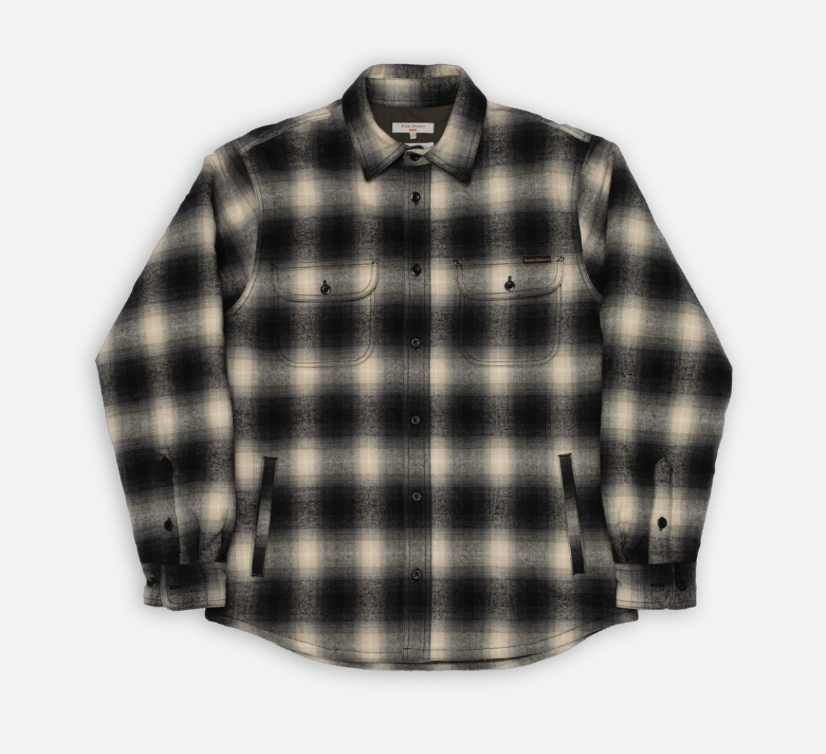 Nudie Jeans Glenn Padded Shadow Check Shirt Black - Baretta Den Haag ...