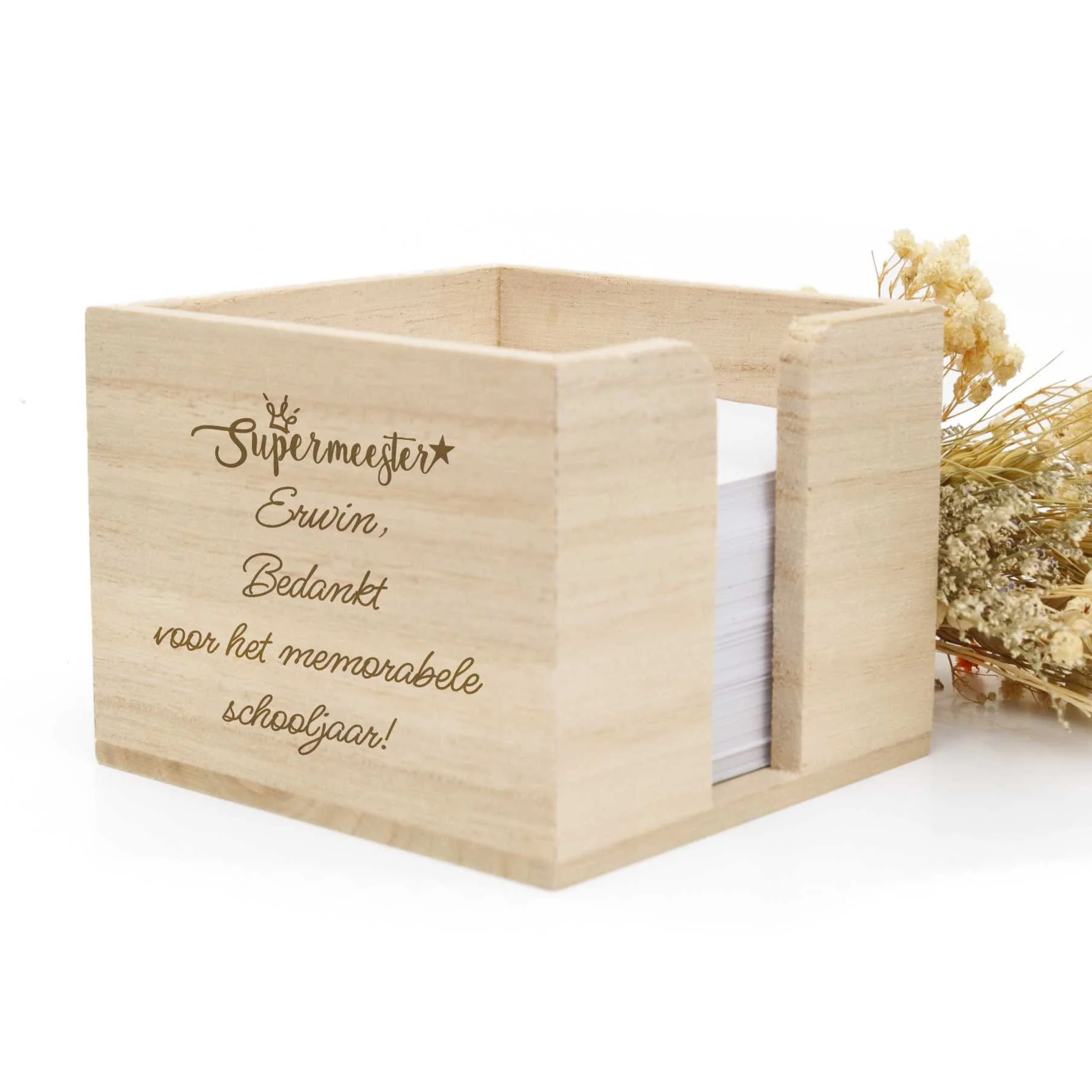 Porte-notes en bois personnalisé - Brianto Cadeau
