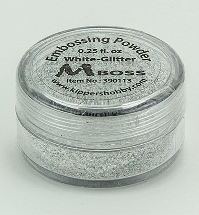 Embossing Powder White Glitter (390113) - Paperpads.nl