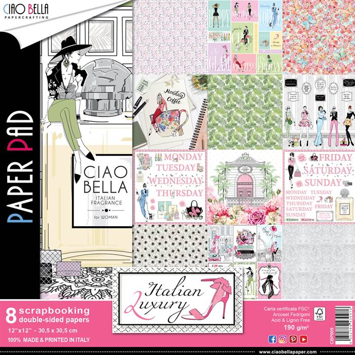 Ciao Bella Papercrafting Italian Luxury 12x12 Inch Paper Pad (CBP009 ...