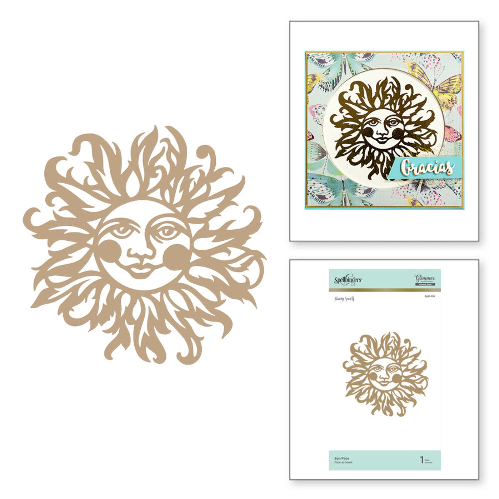 Spellbinders Sun Face Hot Foil Plate (GLP-110) - Paperpads.nl