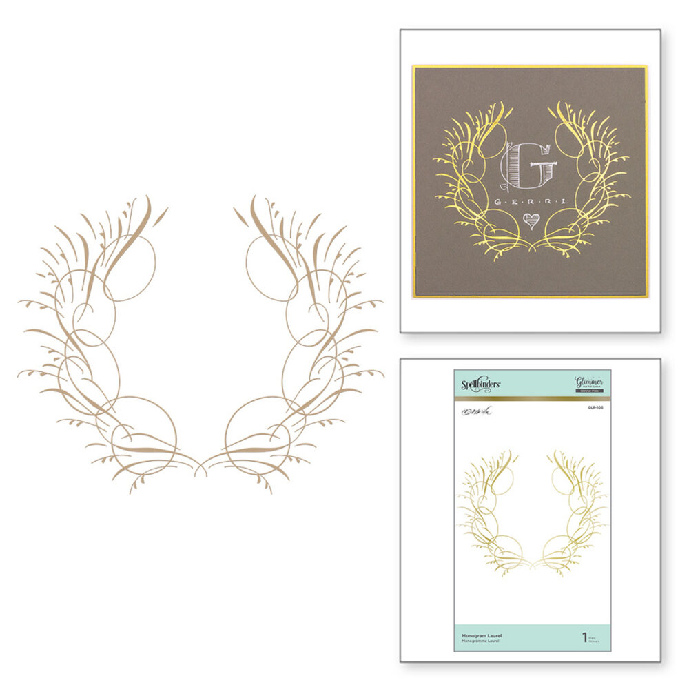 Spellbinders Monogram Laurel Hot Foil Plate (GLP-105) - Paperpads.nl