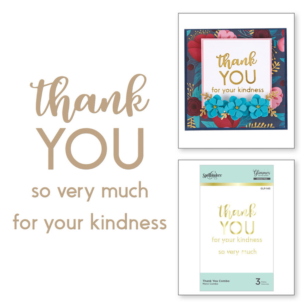 Spellbinders Thank You Combo Hot Foil Plate (GLP-145) - Paperpads.nl