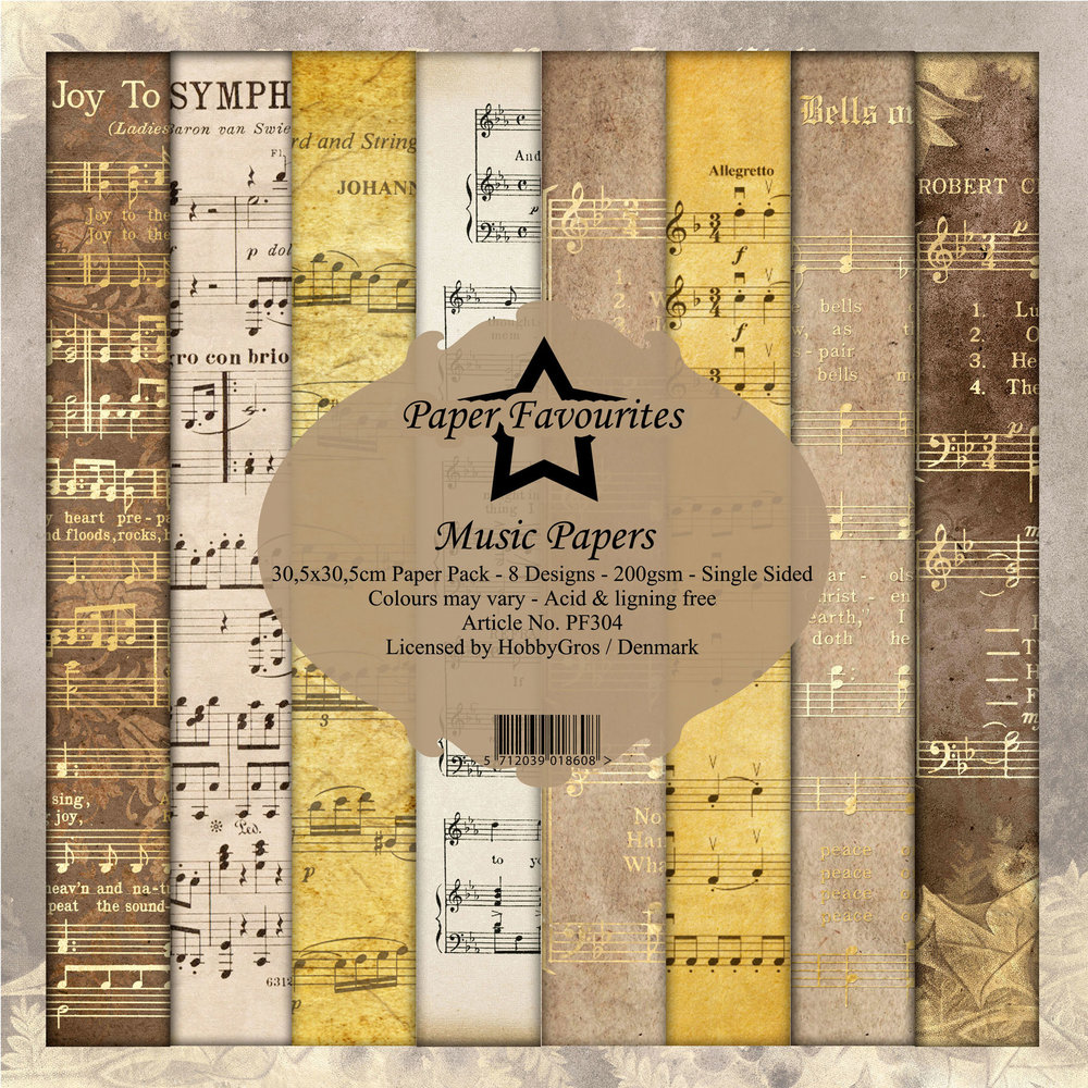 Paper Favourites Music Papers 12x12 Inch Paper Pack (PF304) - Paperpads.nl
