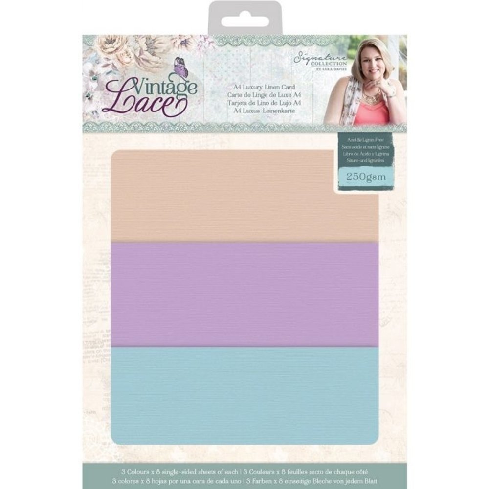 Crafter's Companion Vintage Lace Luxury Linen Card A4 (S-VL-LINEN ...