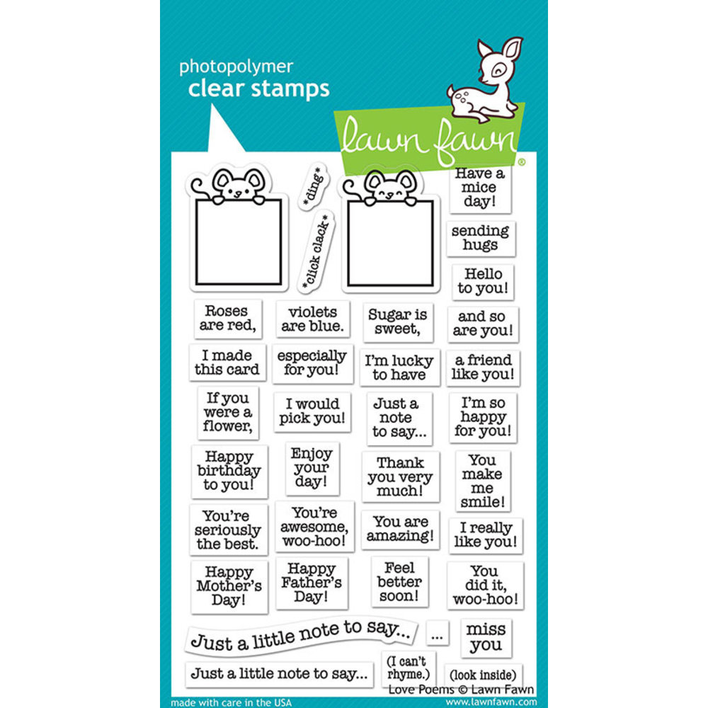 Lawn Fawn Love Poems Clear Stamps (LF2167) - Paperpads.nl