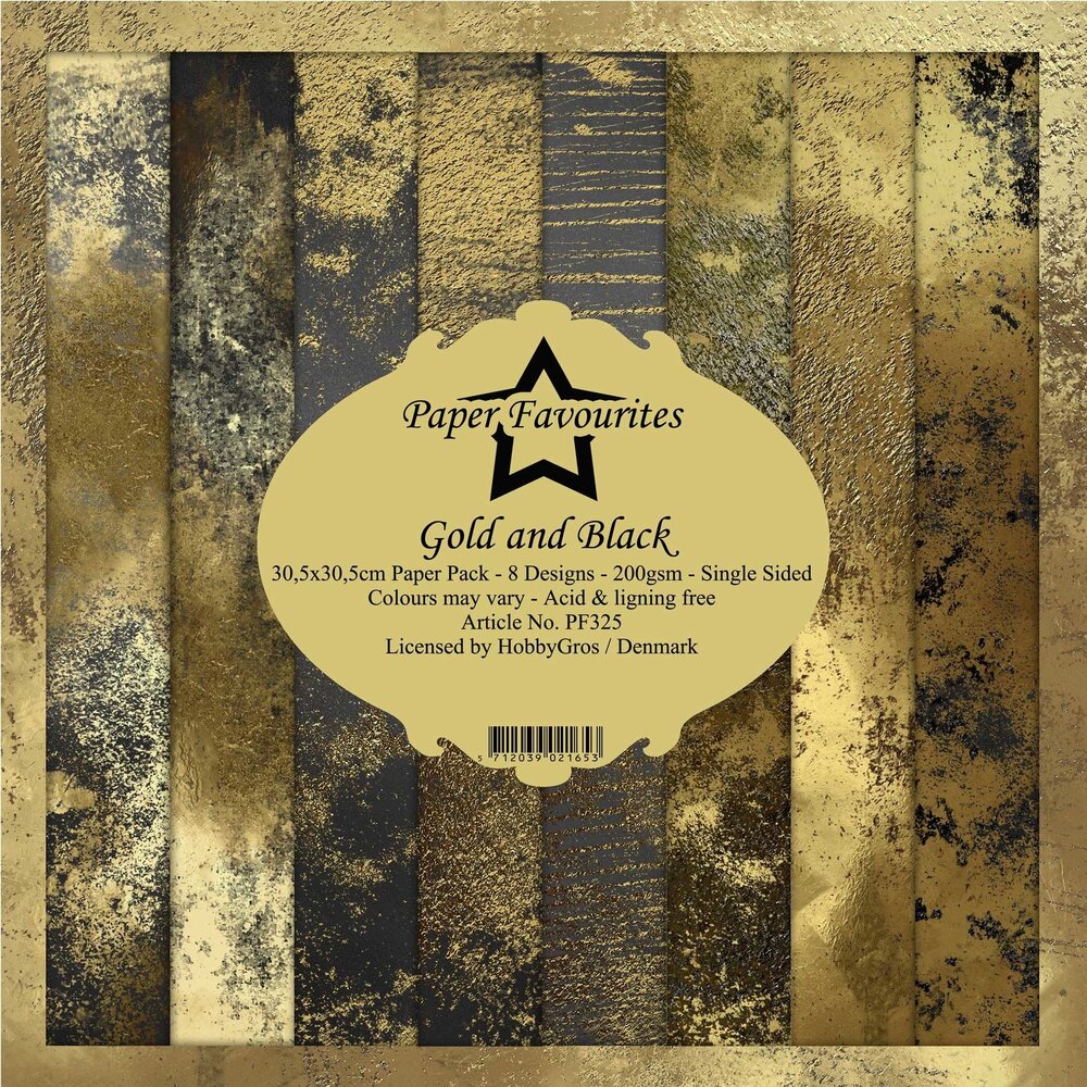 Paper Favourites Gold and Black 12x12 Inch Paper Pack (PF325 ...