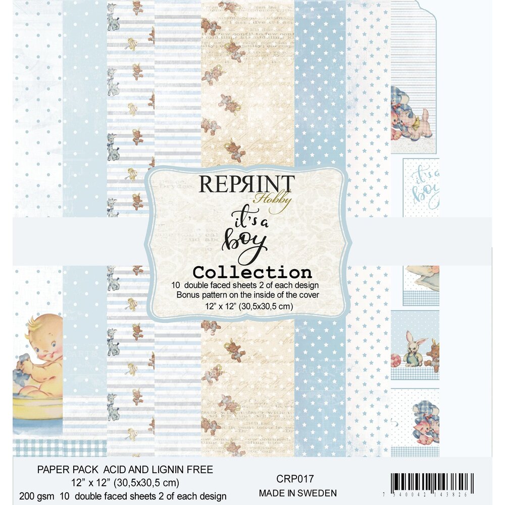Reprint It´s a Boy Collection 12x12 Inch Paper Pack (CRP017) - Paperpads.nl