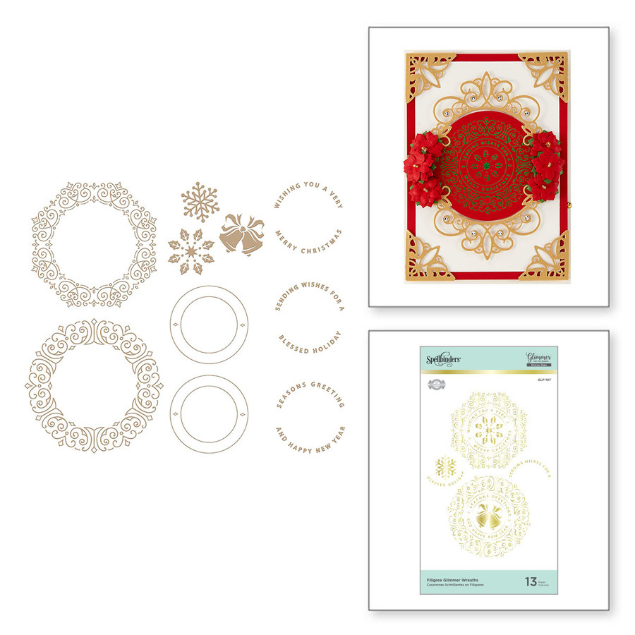 Spellbinders Filigree Glimmer Wreaths Glimmer Hot Foil Plates ...