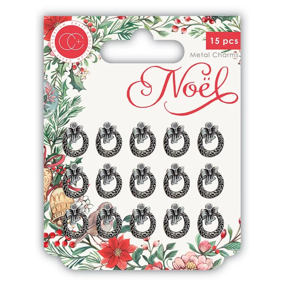 Craft Consortium Noel Wreath Charms (CCMCHRM014) - Paperpads.nl