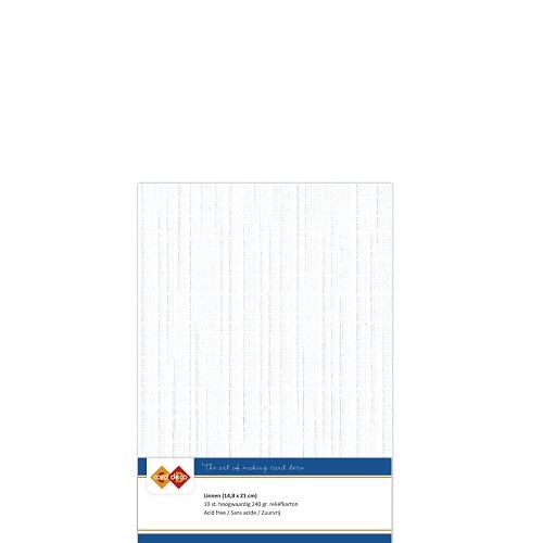 Card Deco Linen Cardstock White 10 Vel A5 (LKK-A501) - Paperpads.nl