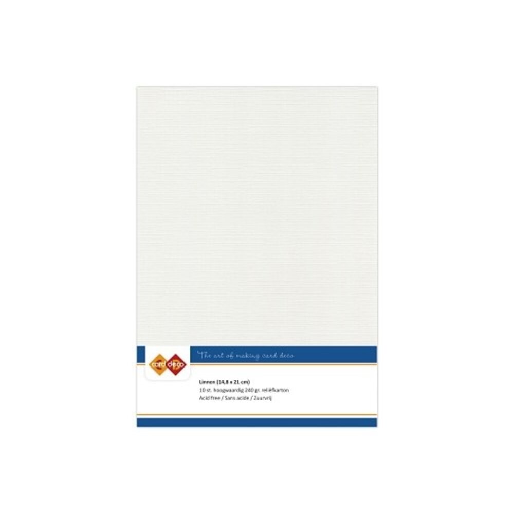 Card Deco Linen Cardstock Light Grey 10 Vel A5 (LKK-A524) - Paperpads.nl