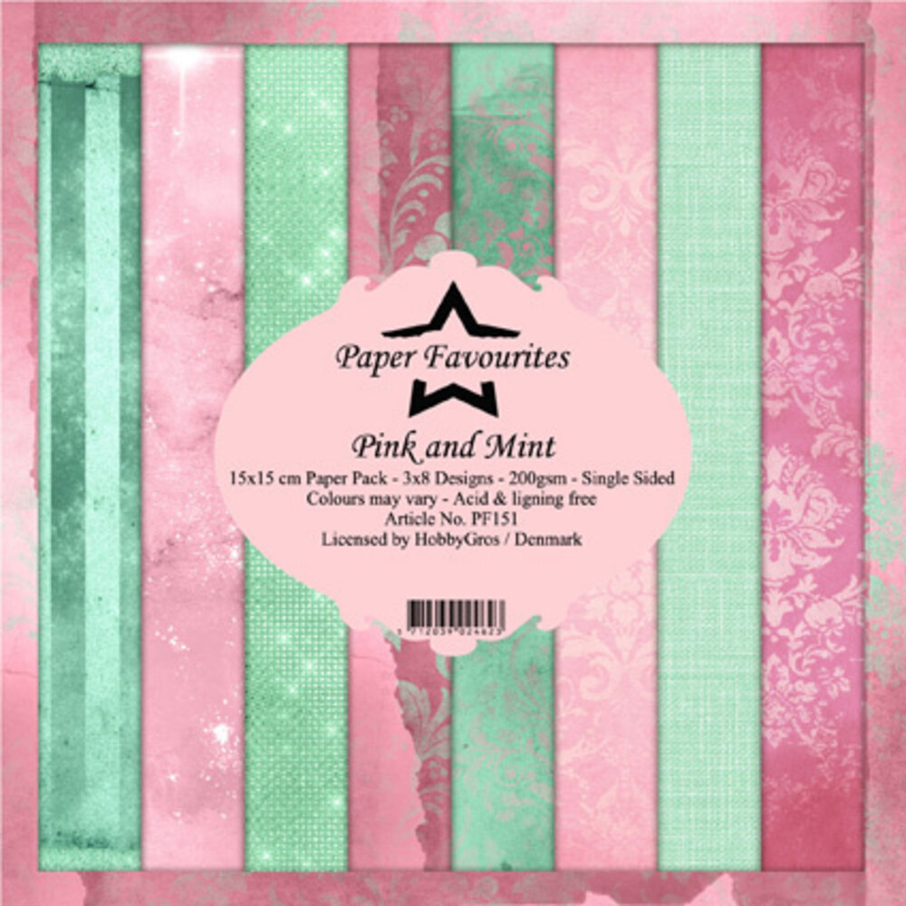 Paper Favourites Pink and Mint 6x6 Inch Paper Pack (PF151) - Paperpads.nl
