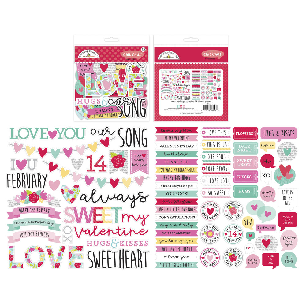 Doodlebug Design Love Notes Chit Chat (79pcs) (6603) - Paperpads.nl
