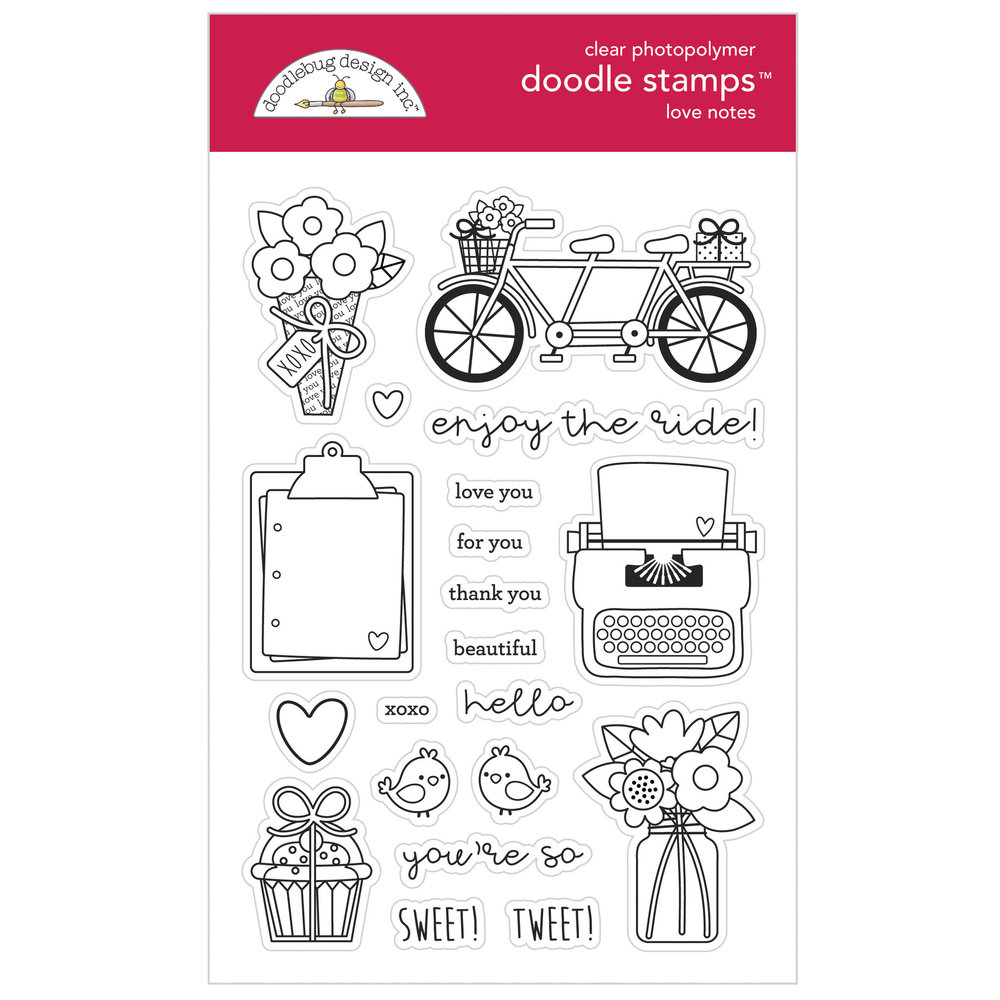 Doodlebug Design Love Notes Doodle Stamps (6584) - Paperpads.nl