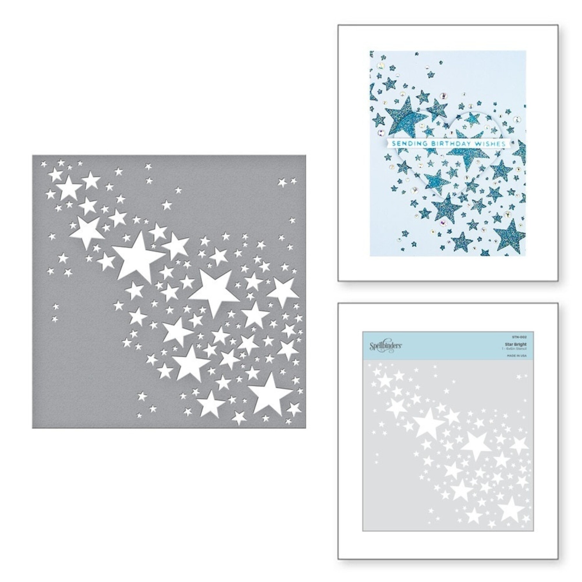 Spellbinders Star Bright Stencils (STN-002) - Paperpads.nl