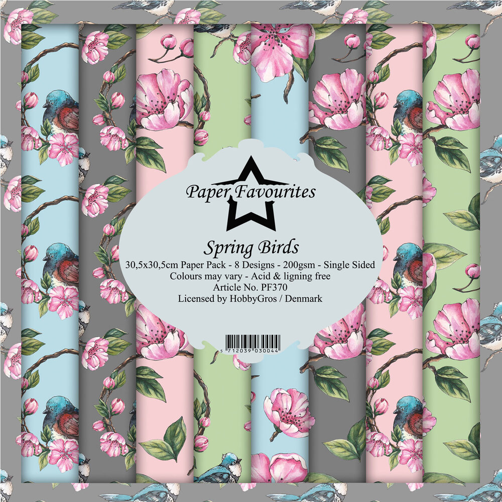 Paper Favourites Spring Birds 12x12 Inch Paper Pack (PF370) - Paperpads.nl