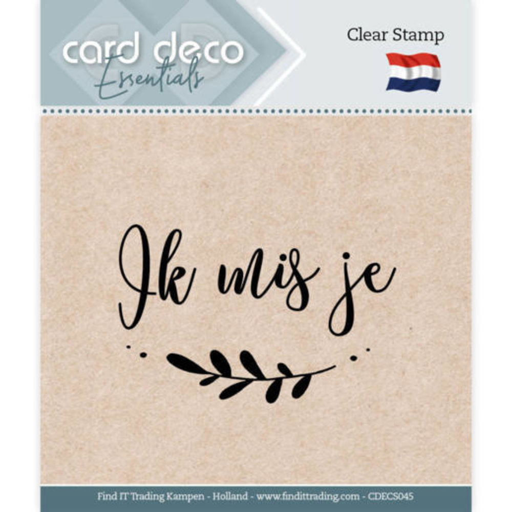 Card Deco Clear Stamp Ik mis je (CDECS045) - Paperpads.nl