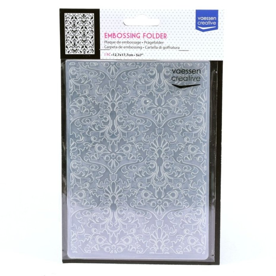 Vaessen Creative Embossing Folder Damast (100607-003) - Paperpads.nl