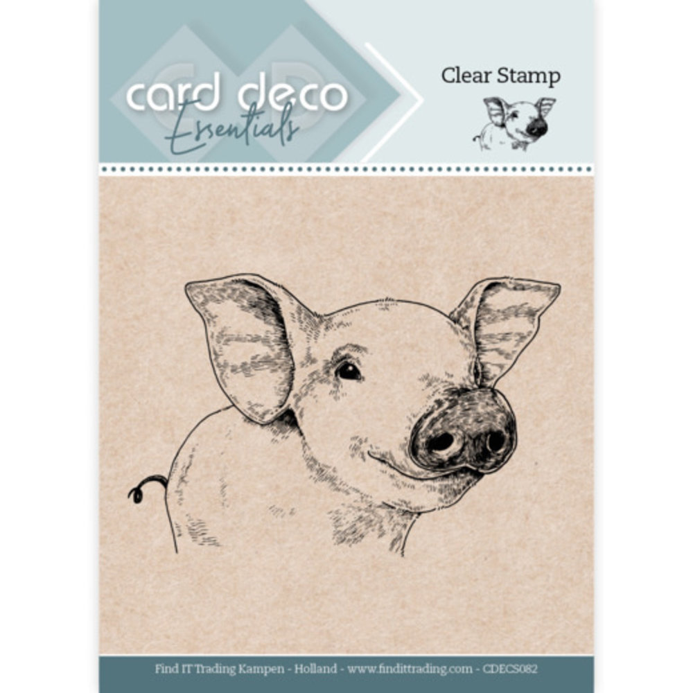 Card Deco Clear Stamp Pig (CDECS082) - Paperpads.nl