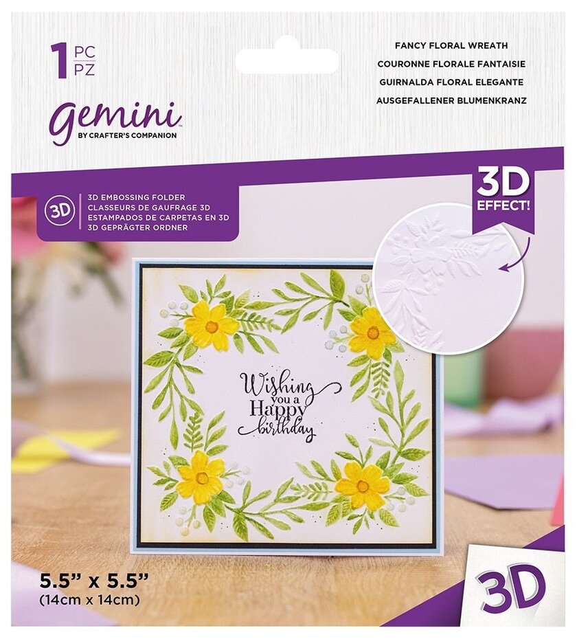 Gemini Luscious Fancy Floral Wreath 3D Embossing Folder (GEM-EF5.5-3D ...