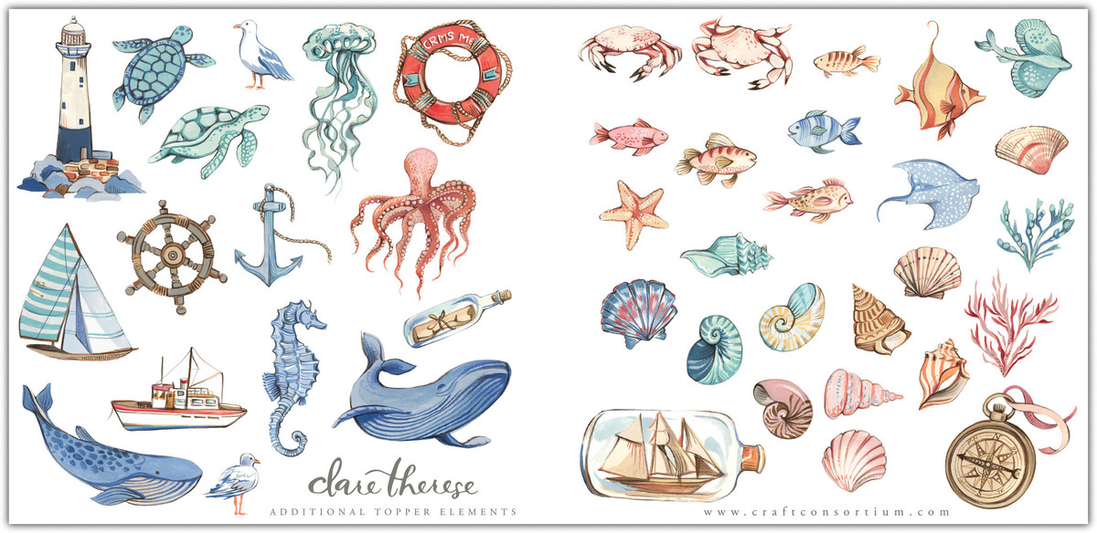 Craft Consortium Ocean Tale 6x6 Inch Paper Pad (CCPPAD034B) - Paperpads.nl