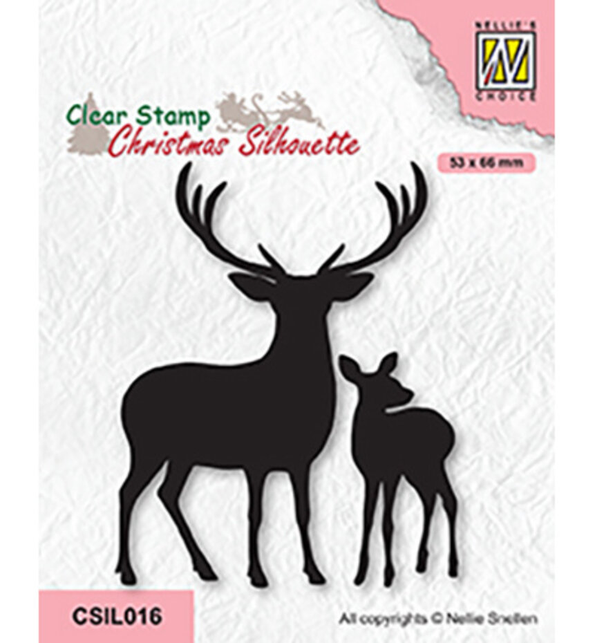Nellie Snellen Clear Stamp Deer with Young (CSIL016) - Paperpads.nl